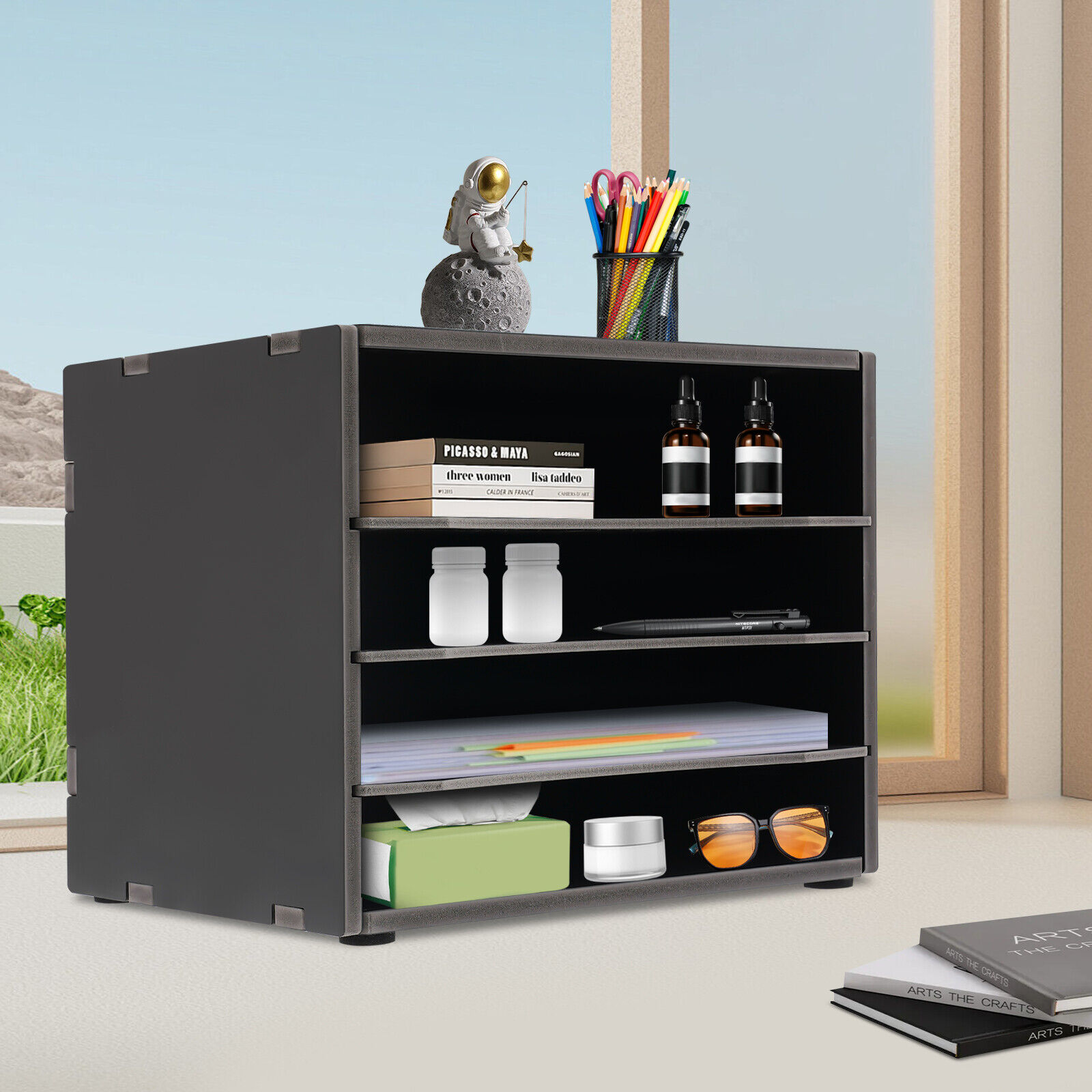 2x Desktop Organizers Home Office Paper Shelves Letter Tray File Sorter ...