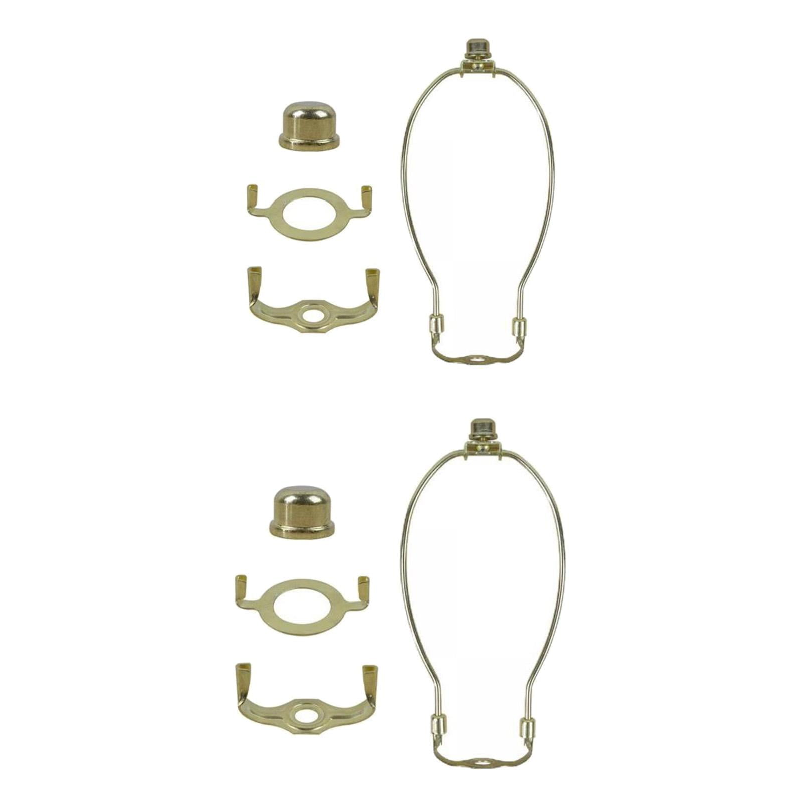 2x Detachable Table/Floor Lamp Shade Harp Holder, with Finial ...