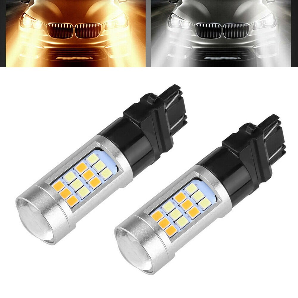 2X Dual Color 3157 Led Drl Switchback Turn Signal Parking Light Bulb ...