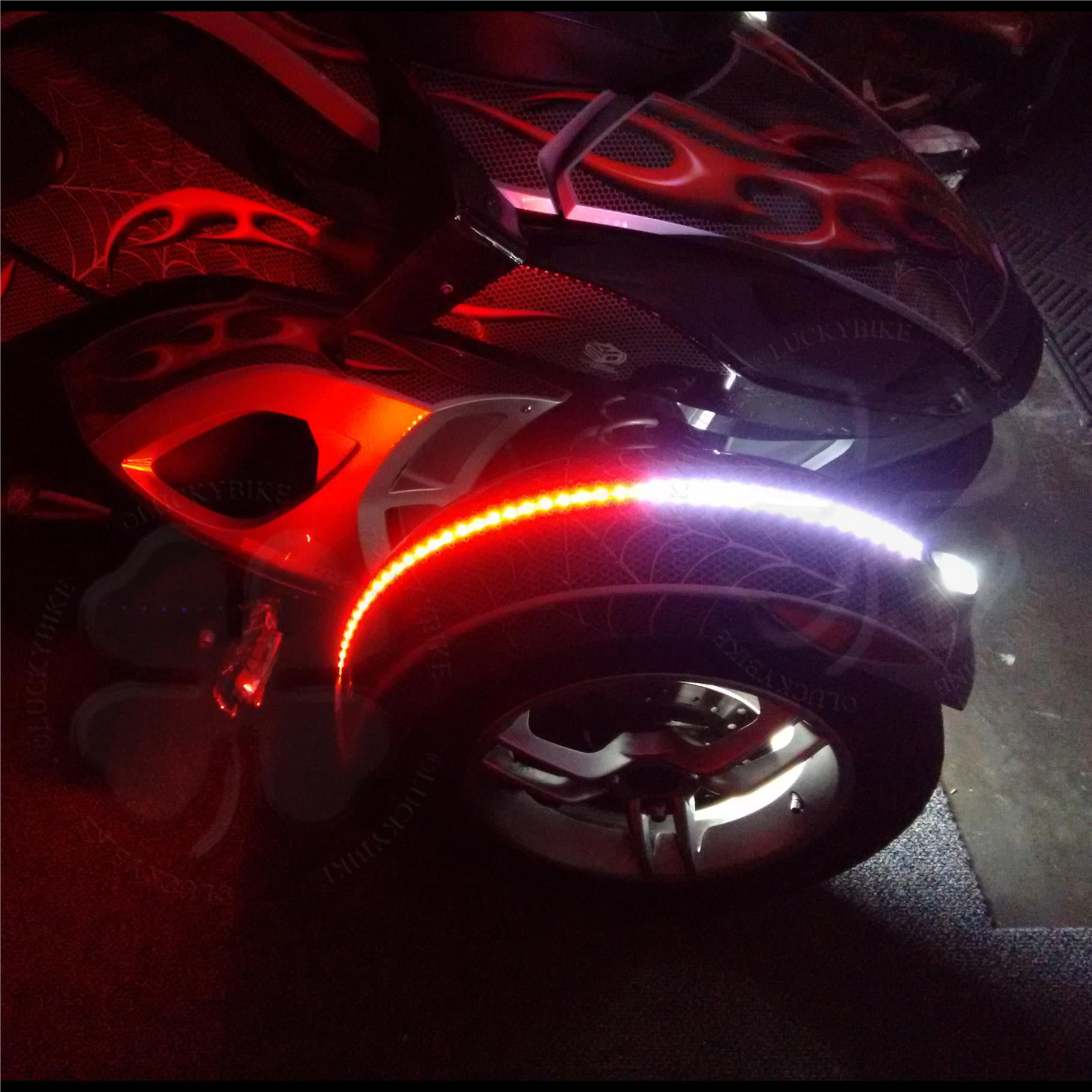 2x Dual Color LED Fender Channel Strip Red White Can Am Spyder SMD ...