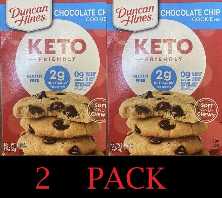 2x Duncan Hines KETO FRIENDLY Chocolate Chip Cookie Baking Mix 8.8 Oz ...