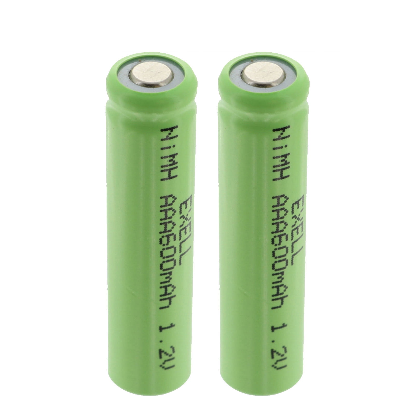 2x Exell 1.2V 600mAh NiMH AAA Size Rechargeable Flat Top Batteries ...