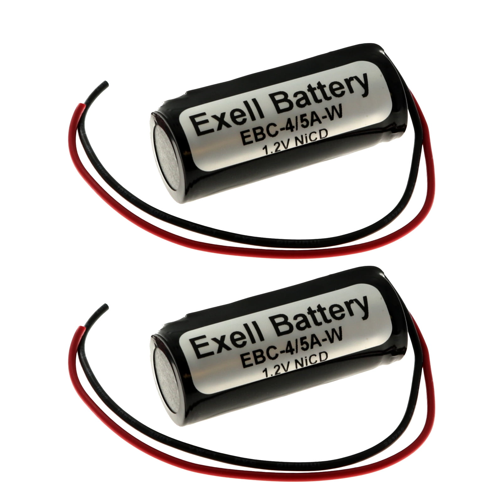2x Exell EBC-4/5A-W 1.2V Custom NiCd 400mAh Battery Pack w/ 5" Bare ...
