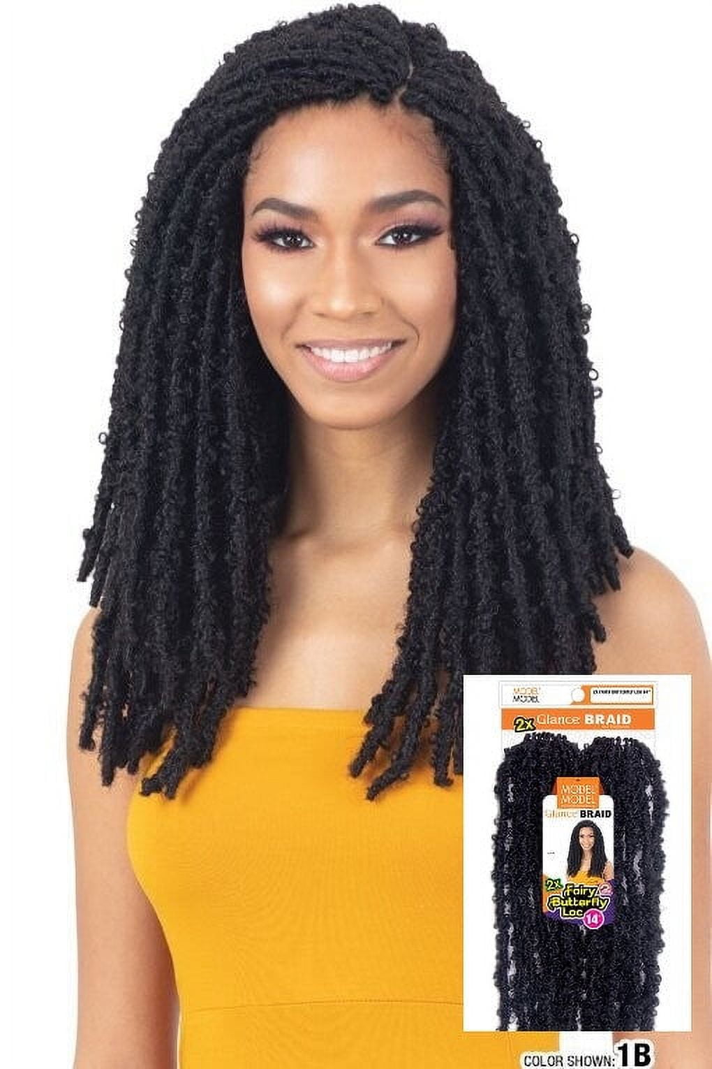 2x Fairt Butterfly Loc 14" Glance Braid By Model Model / 1 - Jet Black ...