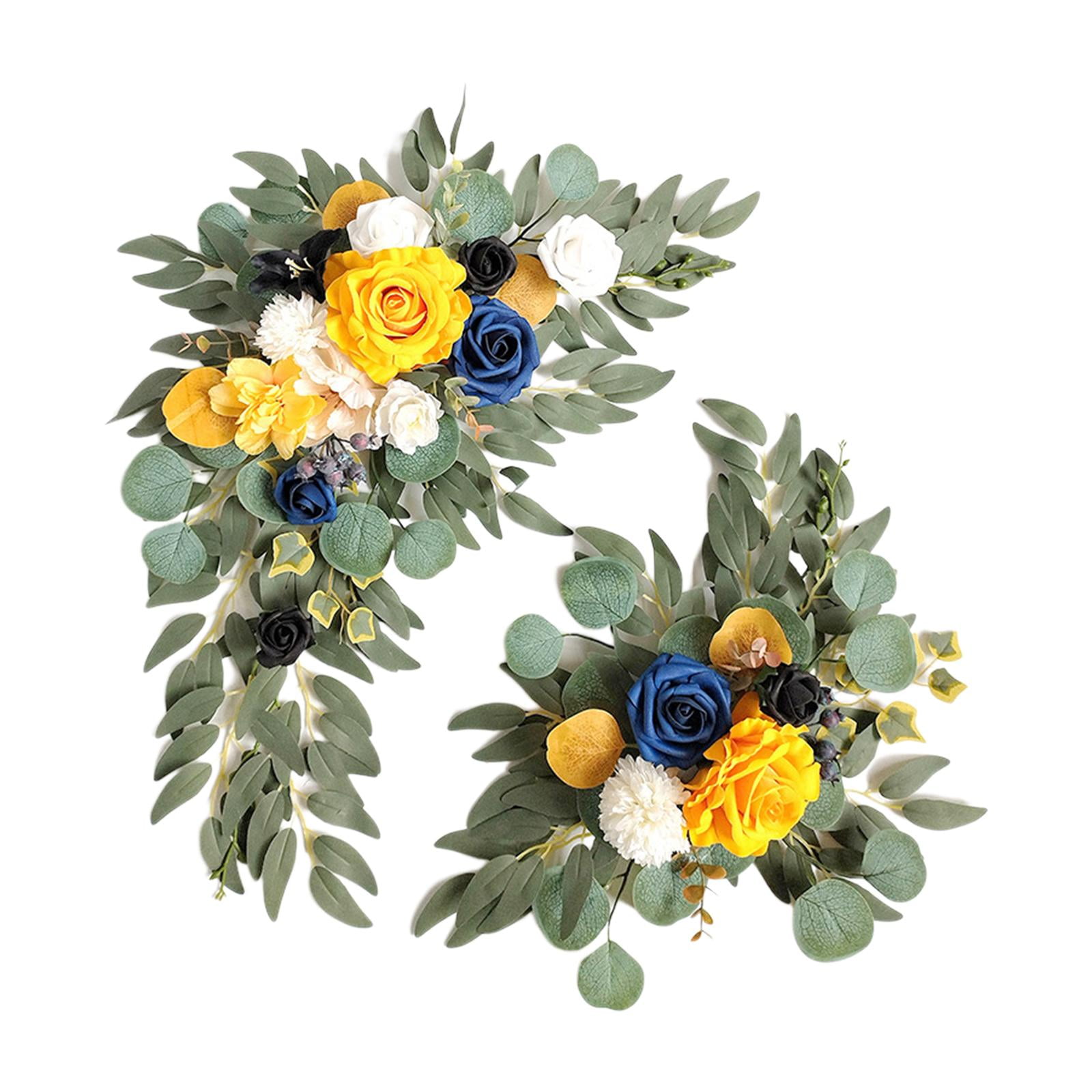 2x Farmhouse Artificial Wreath Fake flower Leaves Photo Props Flower ...