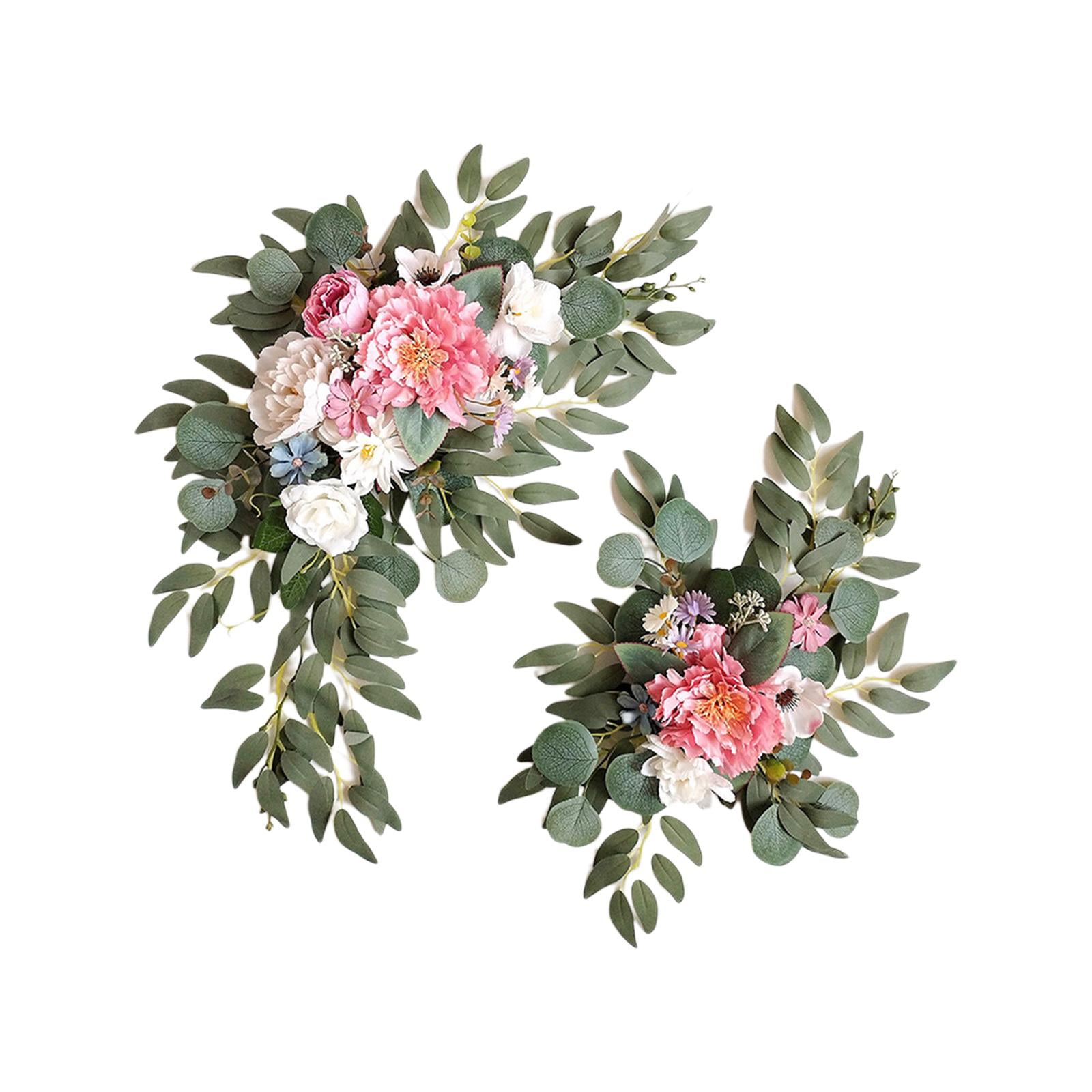 2x Farmhouse Artificial Wreath Fake flower Leaves Photo Props Flower ...