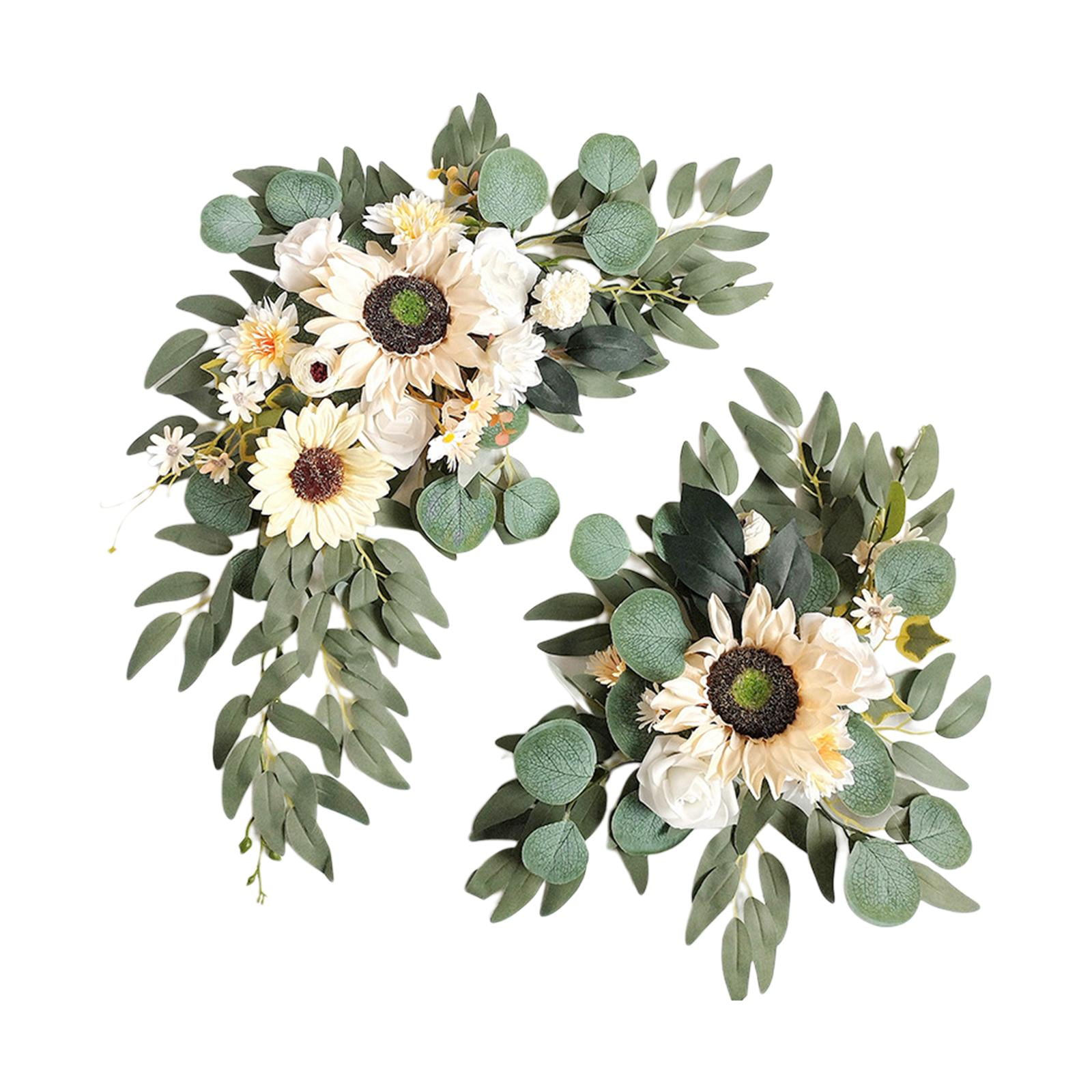 2x Farmhouse Artificial Wreath Fake flower Leaves Photo Props Flower ...