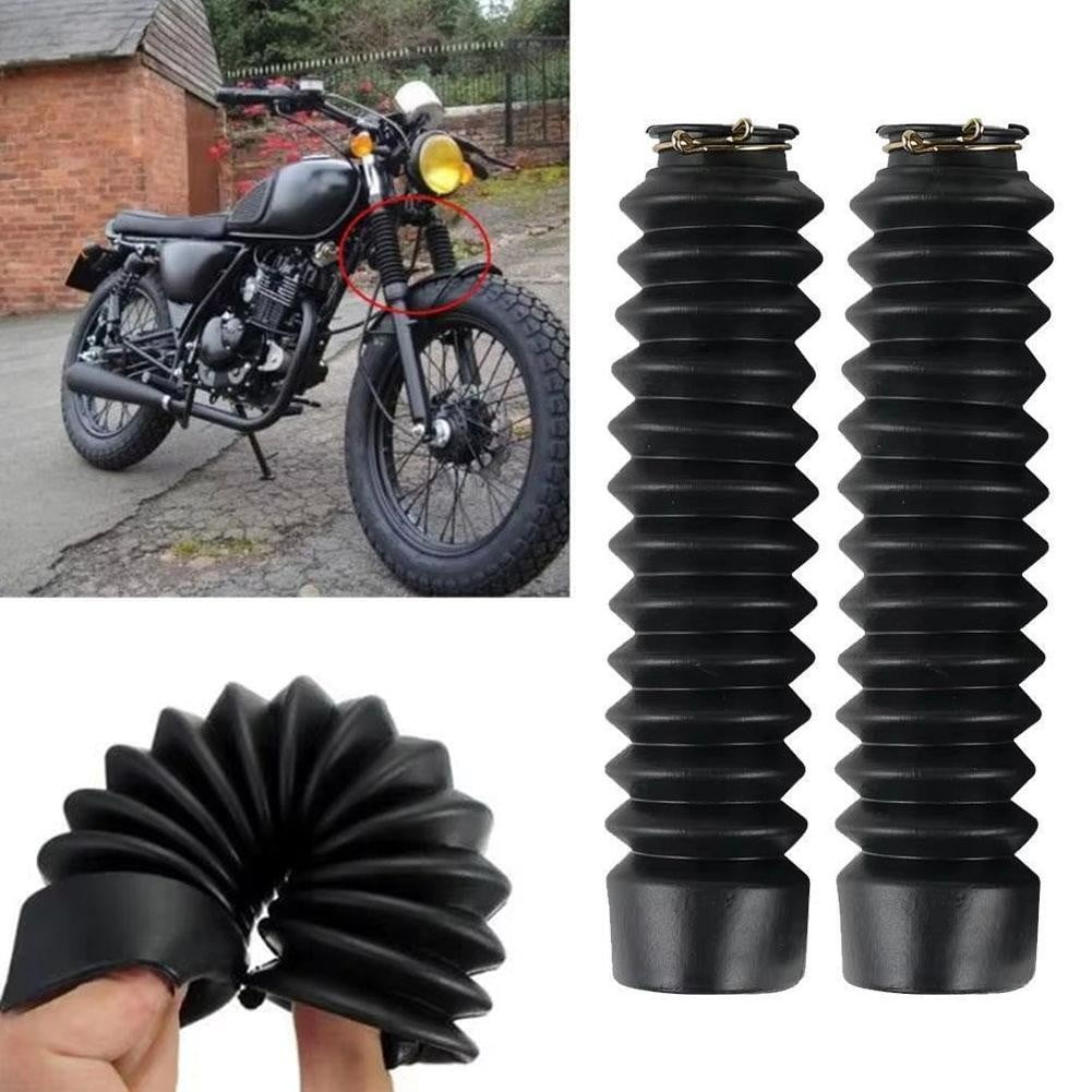 2x Fits Most Models Black Motorcycle Front Rubber Fork Boot Absorber ...