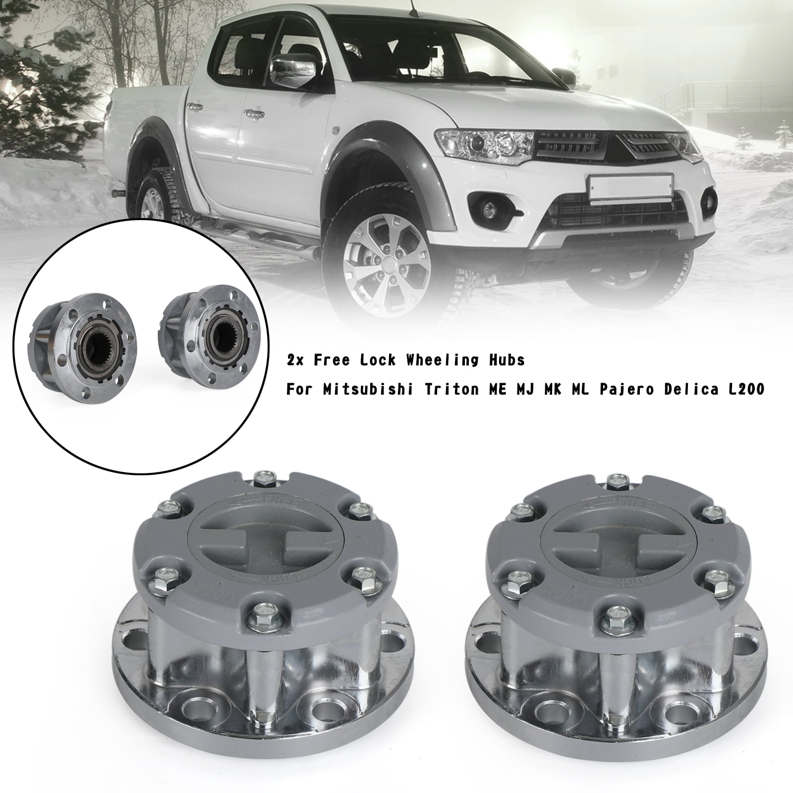 2x Free Lock Wheeling Hubs For Mitsubishi Triton ME MJ MK ML Pajero ...