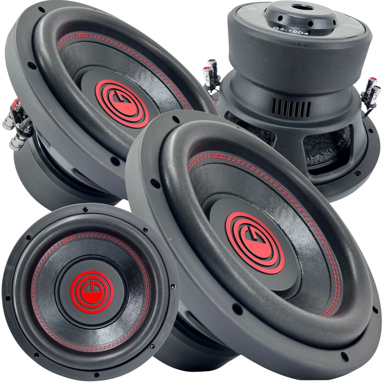 Gravity 10 Inch 1500W Car Audio Subwoofer, 4 Ohm DVC, Shallow Bass ...