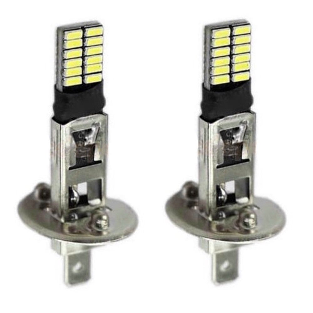 2x H1 24-LED Car Fog/Driving Light Bulbs DRL Bright White Conversion ...