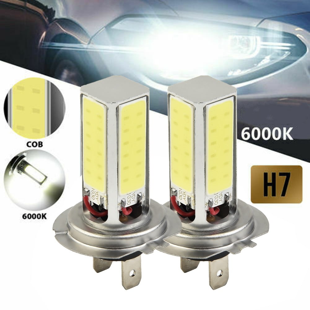 2x H7 COB LED Headlight Bulbs Kit High Low Beam Super Bright 6000K White - Walmart.com