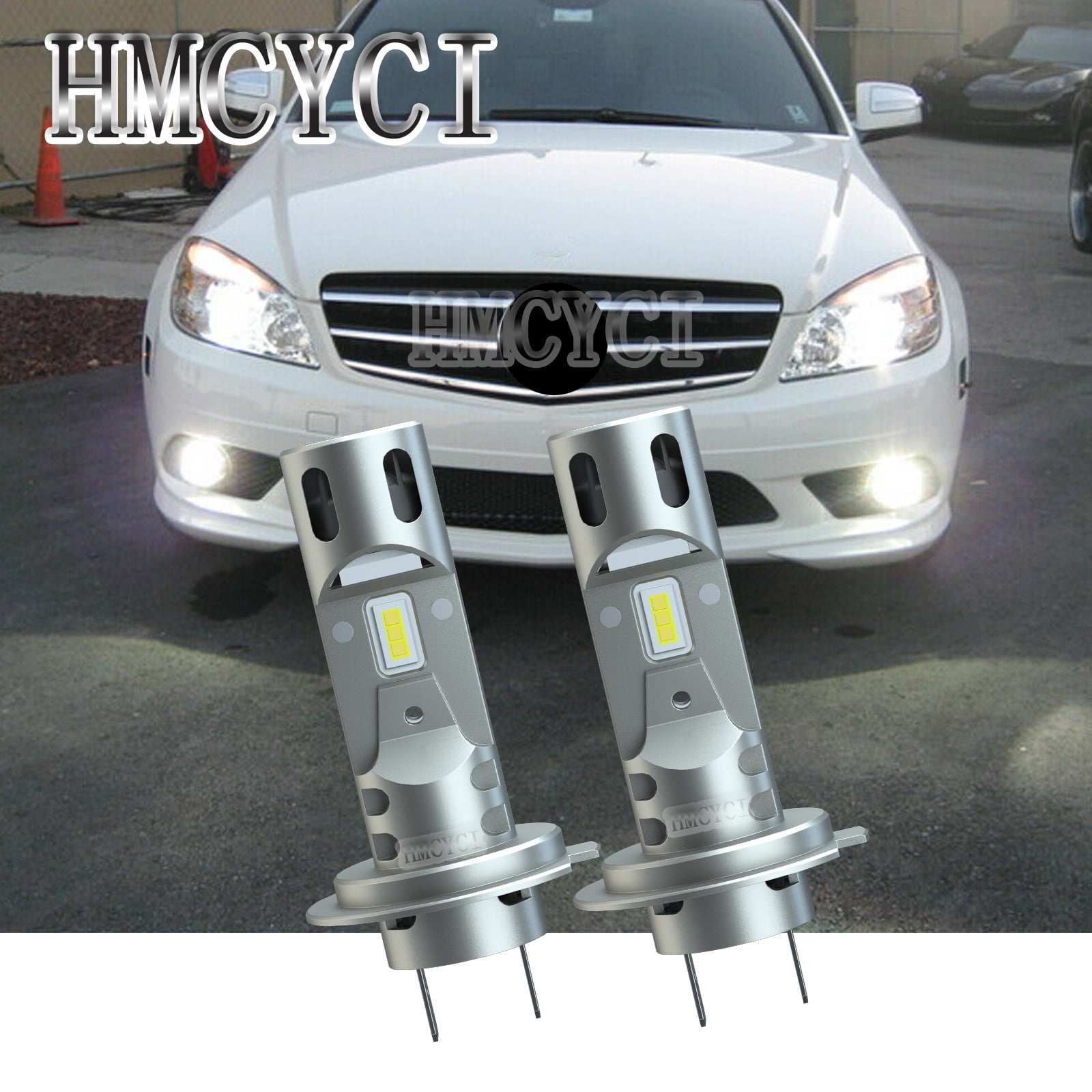 2x H7 LED Headlight Bulbs High Low Beam White For Mercedes-Benz CLK350 ...