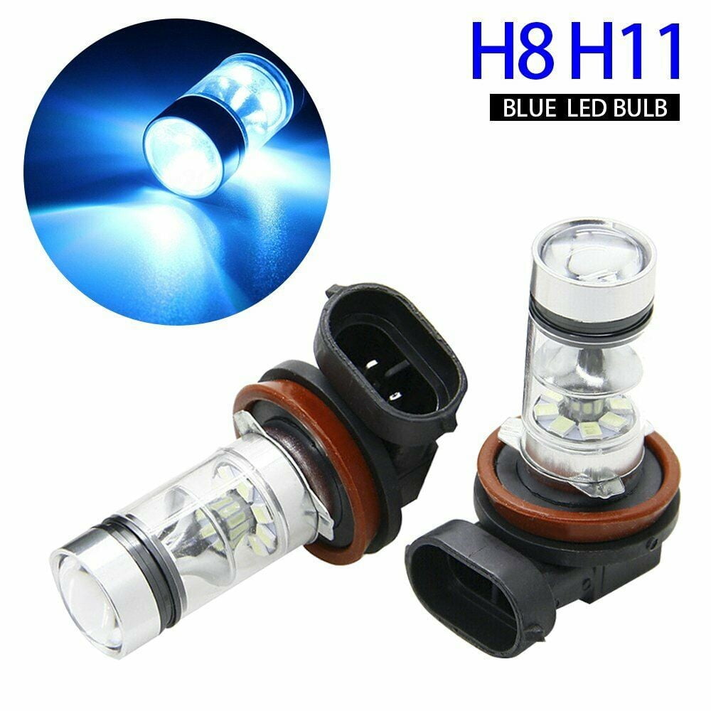 2x H8 H9 H11 8000K Ice Blue 100W LED Headlight Bulb Kit Fog Light ...
