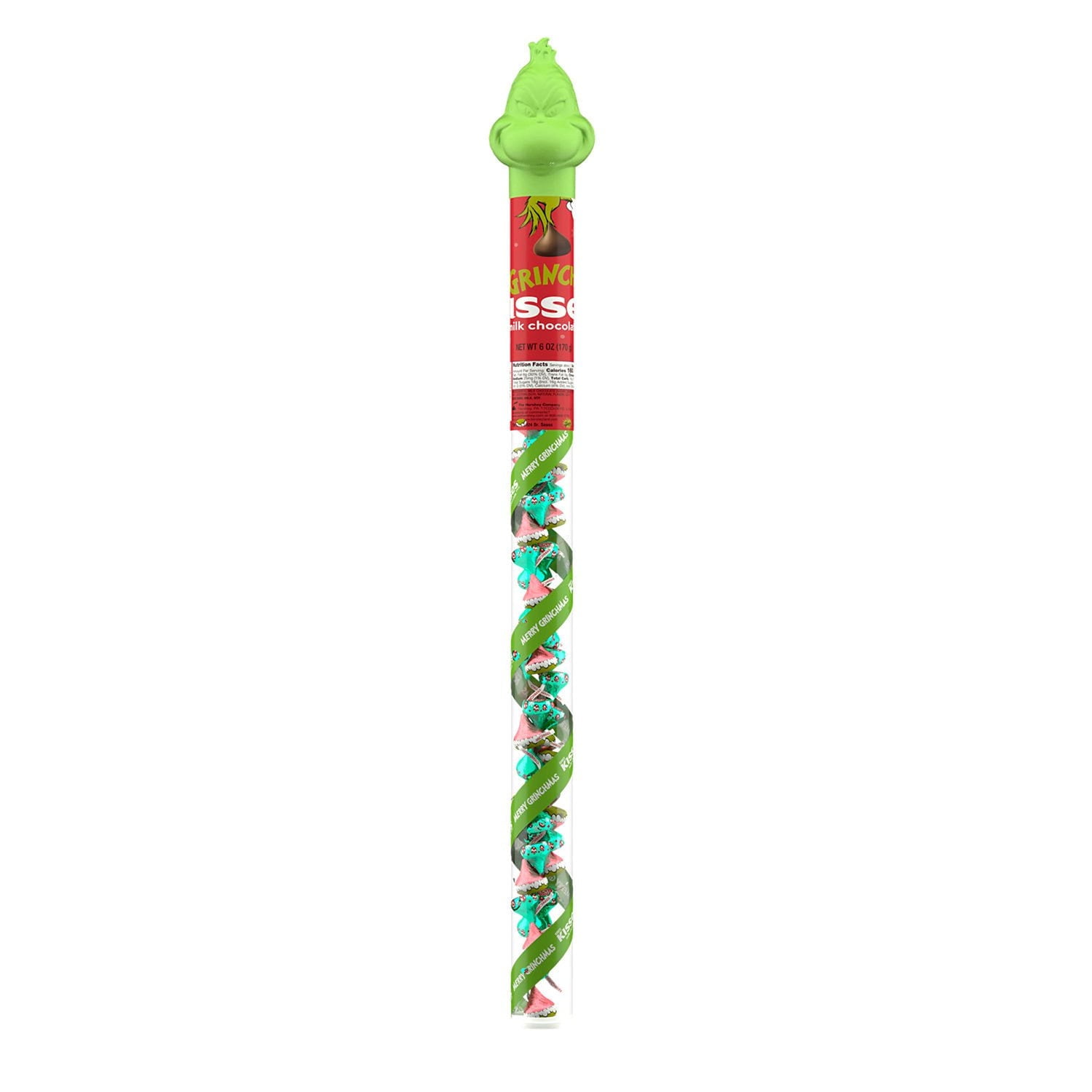 2x HERSHEY'S KISSES Grinch Christmas Milk Chocolate Candy, 6 oz ...