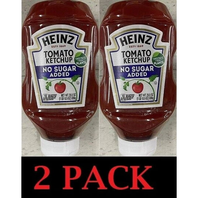 2x Heinz Tomato Ketchup VALUE BULK Size Bottle Tub 29.5oz NO SUGAR ...