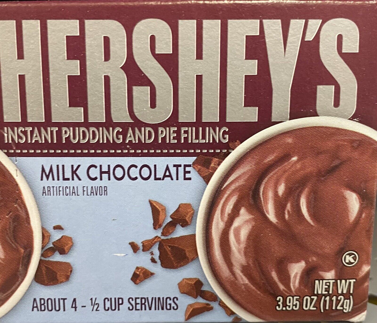 2x Hershey's MILK CHOCOLATE Instant Pudding & Pie Filling Dessert Mix 2 ...