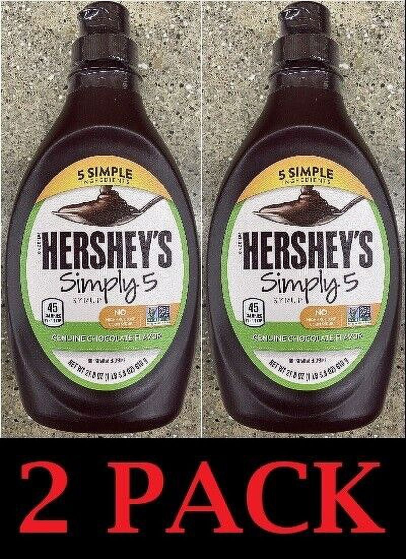 2x Hershey's SIMPLY 5 Genuine CHOCOLATE Flavor Syrup 21.8 Oz Bottle - 2 ...