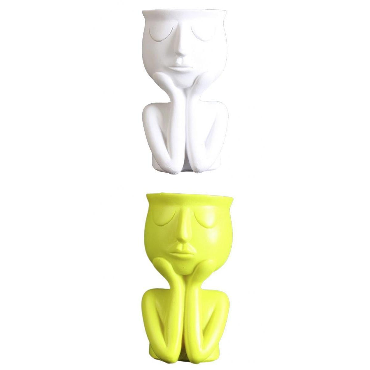 2x Human Portrait Sculpture Flower Pot Vase Succulent - Walmart.com