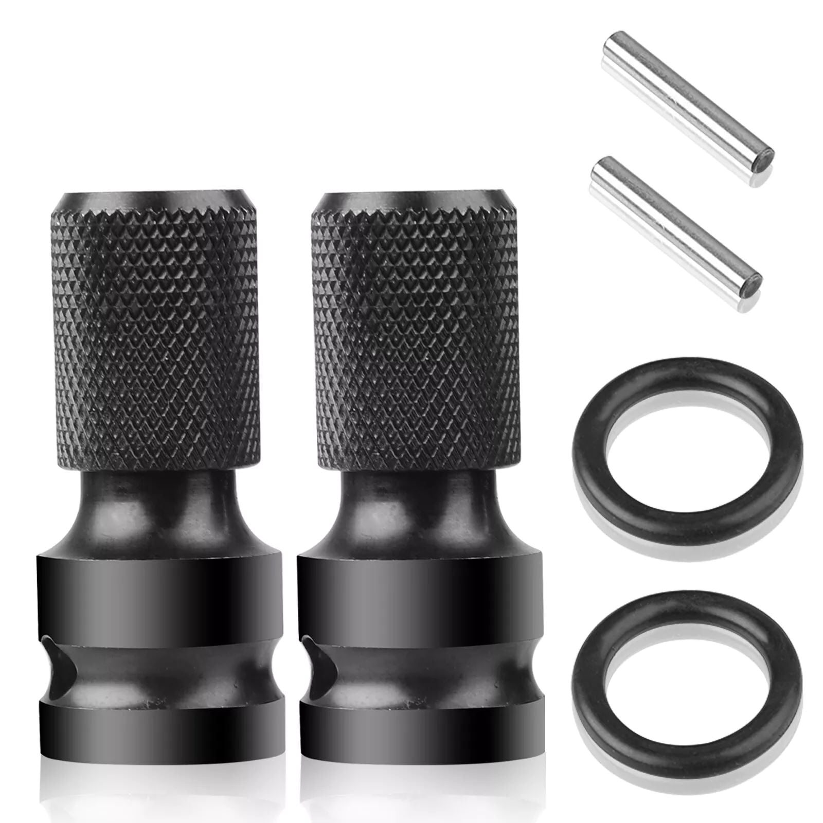 2x Impact Tool Kit 1/2" Square to 1/4" Hex Socket Adapter High Hardness, Quick Release, Wear ...
