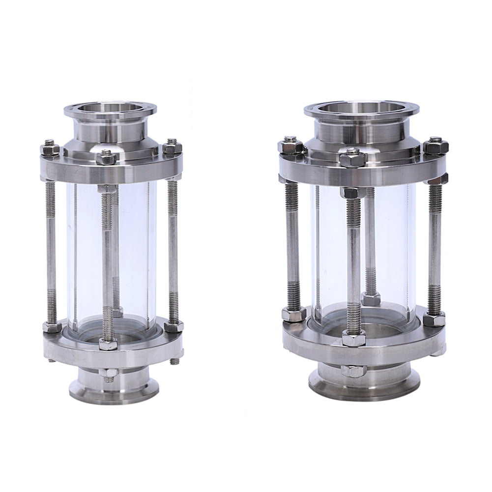 2x In-Line Sight Glass with Clamp End,Flow Sanitary Straight Sight ...