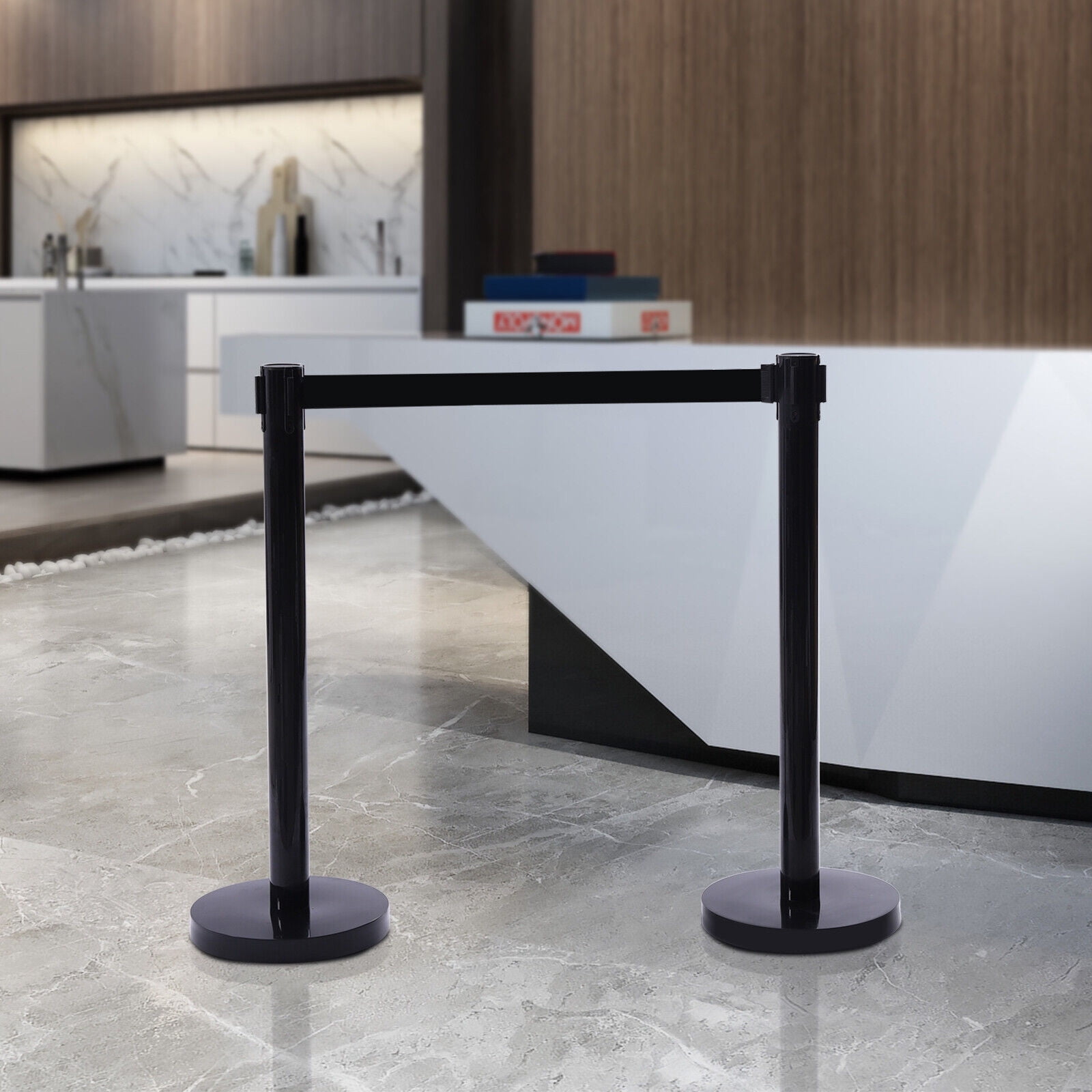 2x Isolation Post 89cm Crowd Control Barrier Stanchion W/ 6.5ft ...