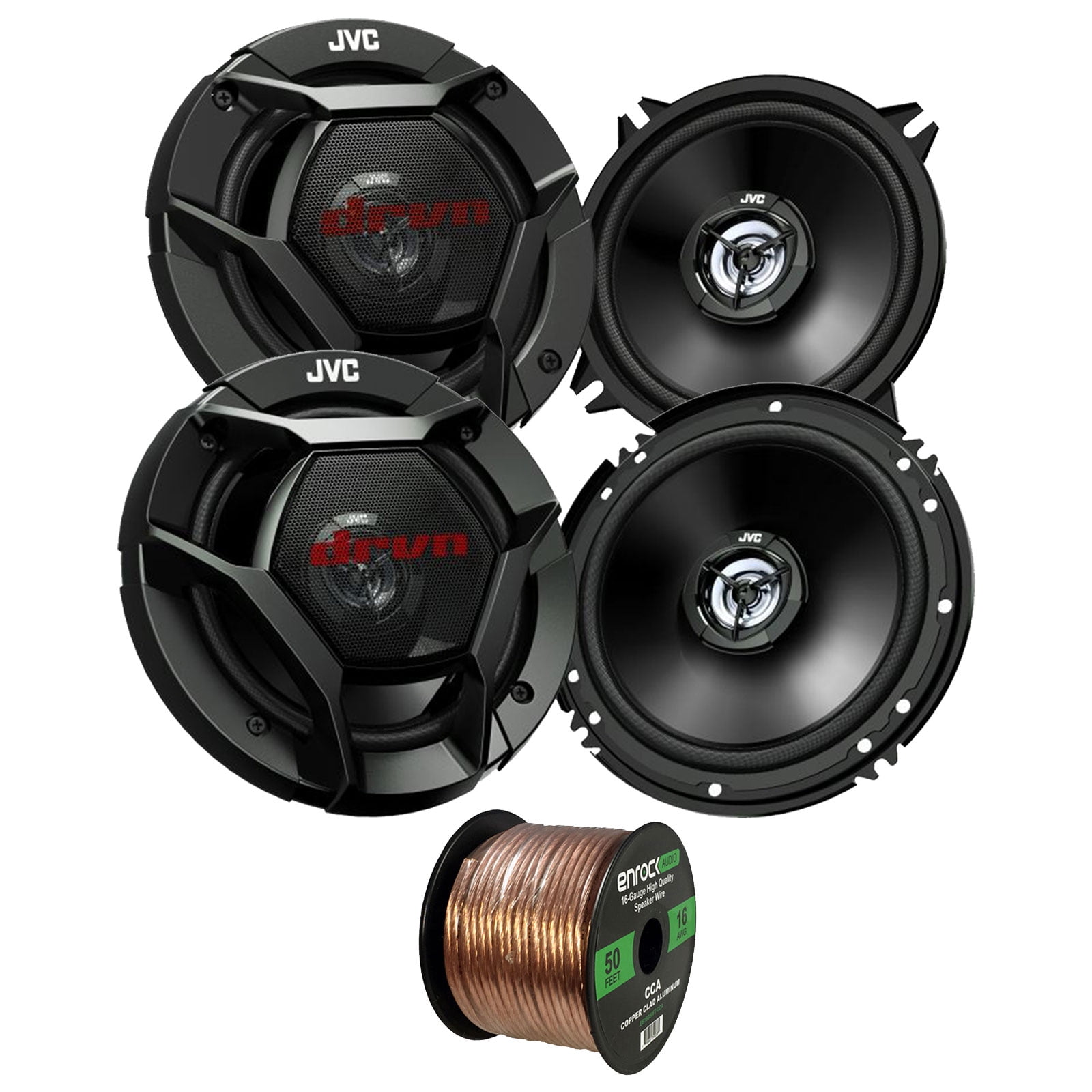 2x JVC CS-DR521 drvn DR Series 5.25" 2-Way Coaxial 260 Watts Max Power Automotive Car Audio ...