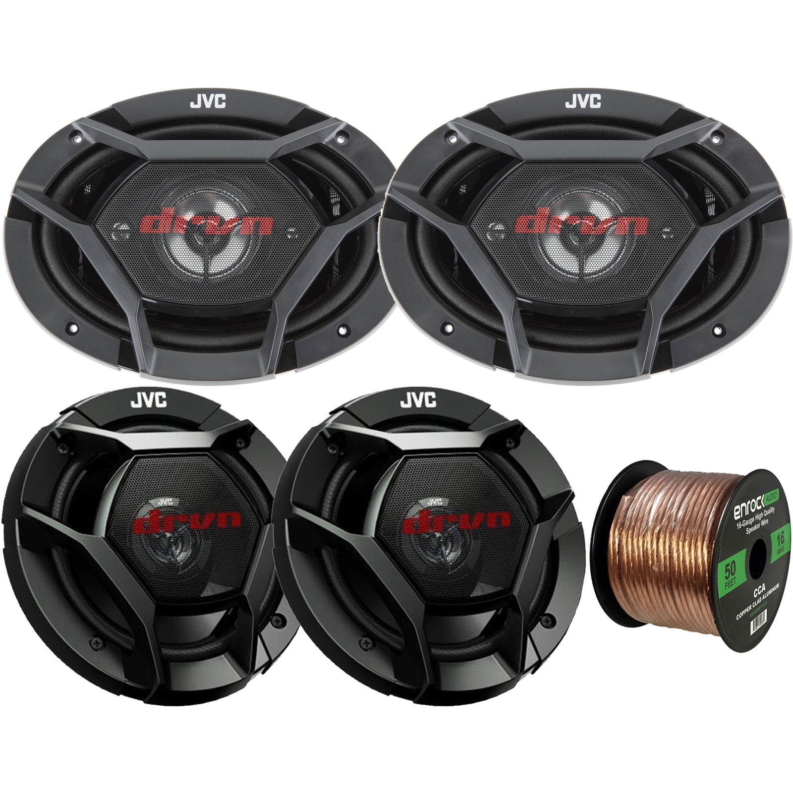 2x JVC CS-DR621 drvn DR Series 6.5" 2-Way Coaxial 300W Max Automotive Car Audio Speakers, 2x JVC ...