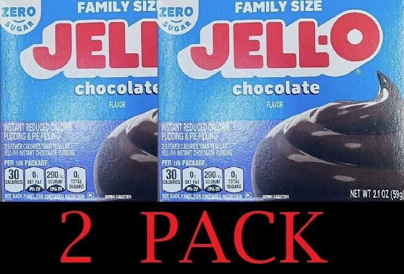 2x Jello FAMILY SIZE Chocolate ZERO SUGAR Instant Pudding Pie Filling ...