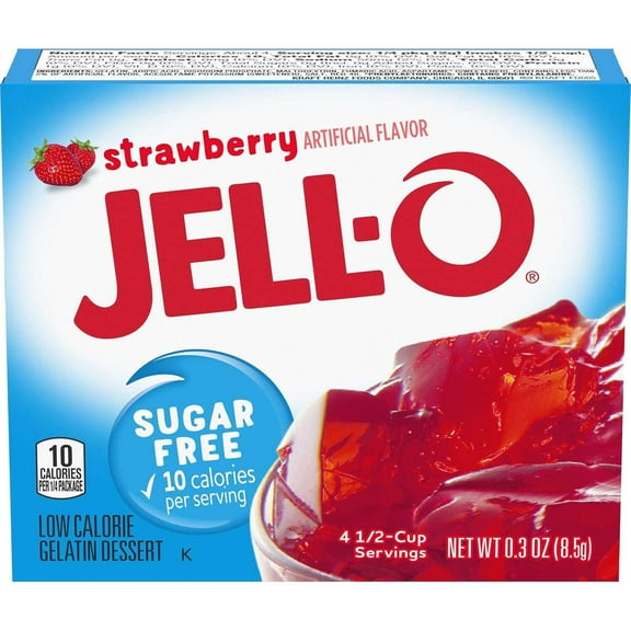 Jell-O Sugar-Free Gelatin Dessert, GGA1 Raspberry, 0.30 Ounce Box (Pack ...