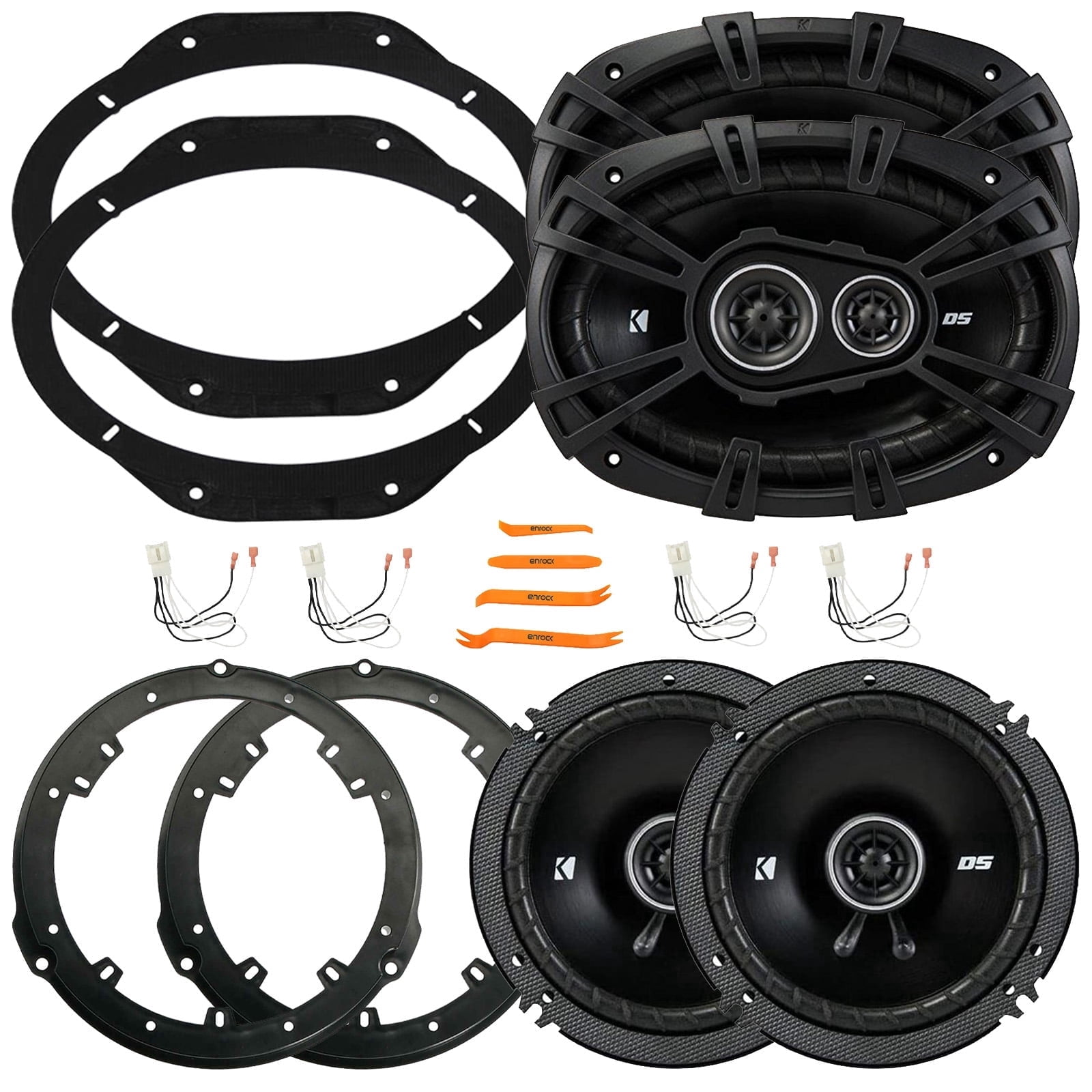 2x Kicker 6.5" 240 Watt Max Power 2-Way 4-Ohm Coaxial Speakers W/6.5 ...