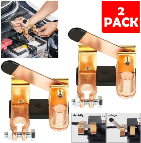 2x Knife Blade Battery Disconnect Switch Top Post Heavy Duty Shut Off ...
