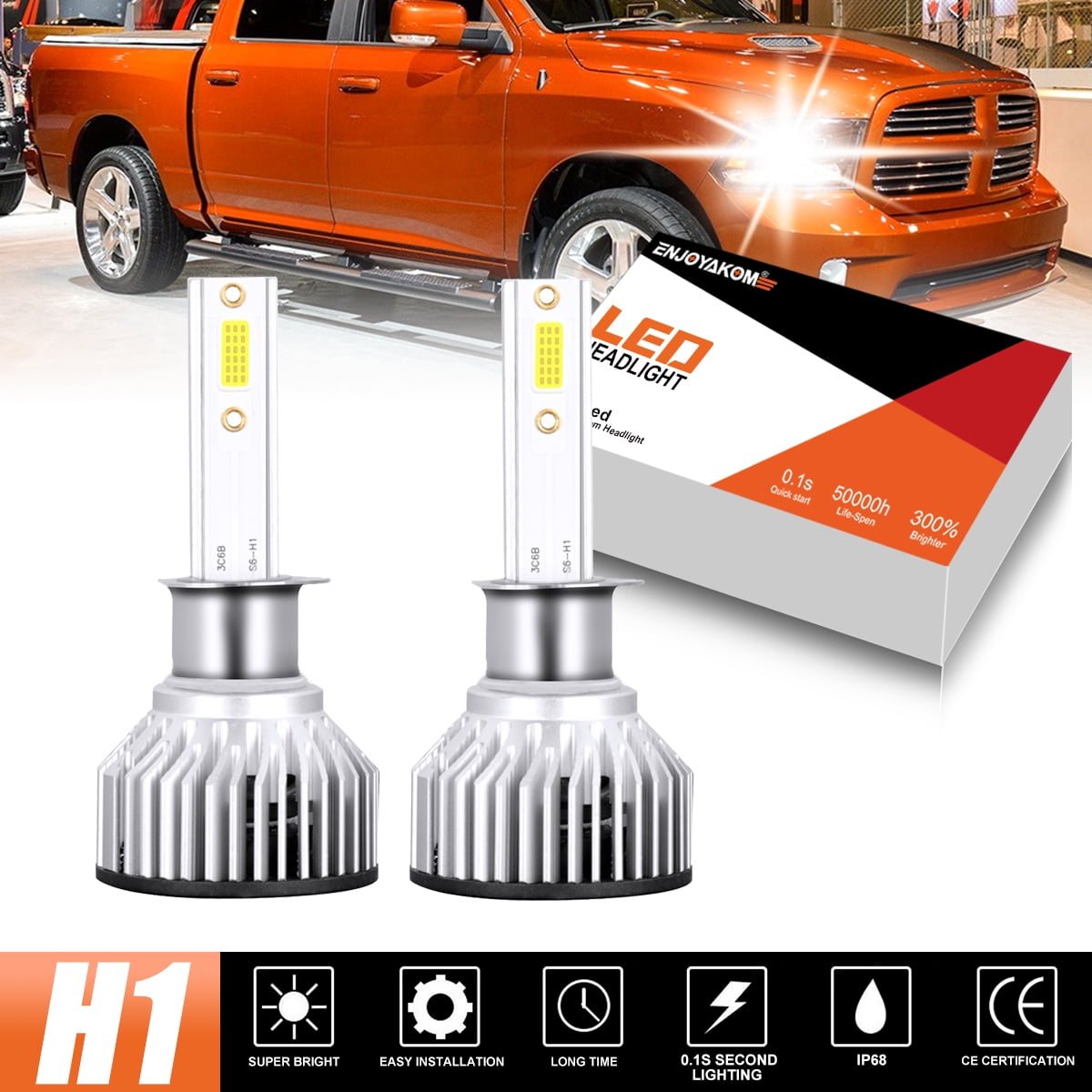 2x LED Bulbs For Jaguar XK8 1997-2004 H1 Low Beam Headlights 4000LM ...