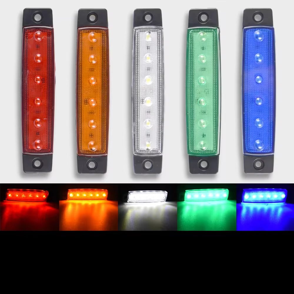 2x LED Side Marker Light Bar Screw Mount Holes 12V/24V DC Car Truck ...