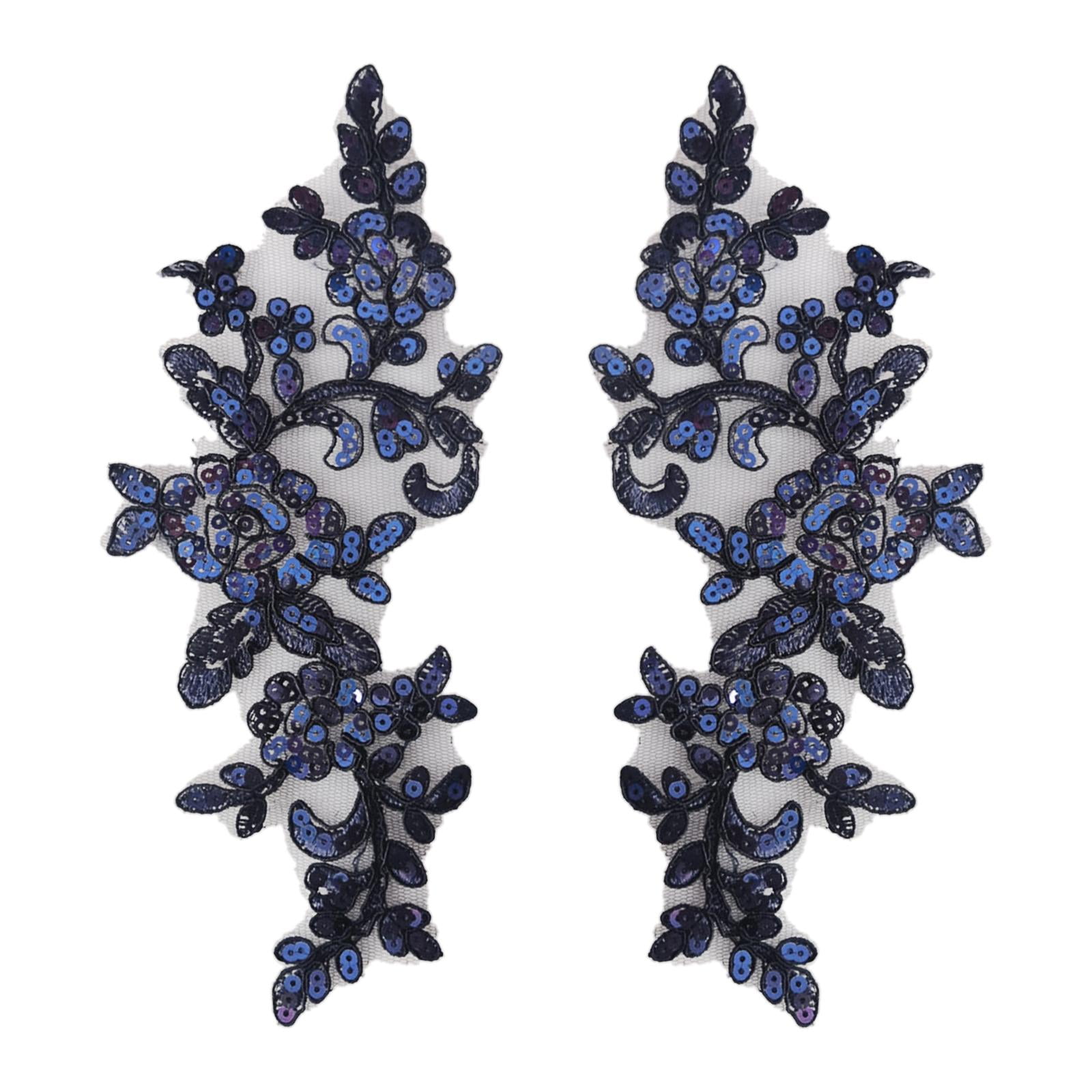 2x Lace Applique Ornaments Embroidery Appliques for Decorating Sewing ...