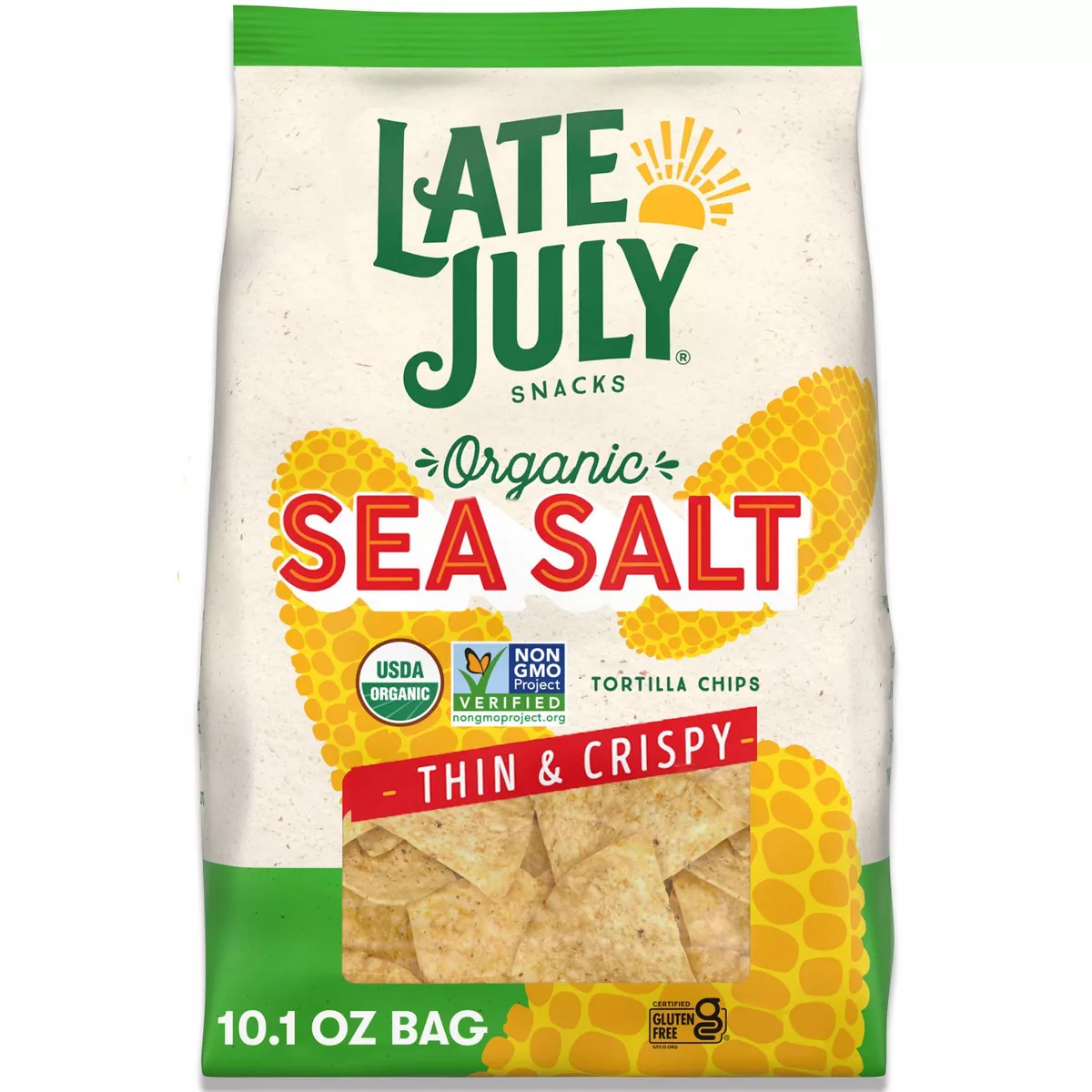 2x-Late July Snacks Thin and Crispy Organic Tortilla Chips with Sea ...