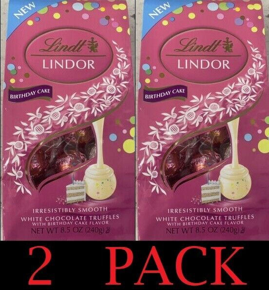 2x Lindt LINDOR BIRTHDAY CAKE White Chocolate Truffles 8.5 oz Bag - 2 ...
