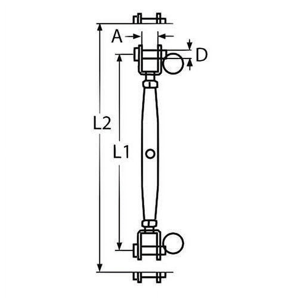 2x M4 Stainless Steel Rigging Screw Closed Body Jaw Turnbuckle ...