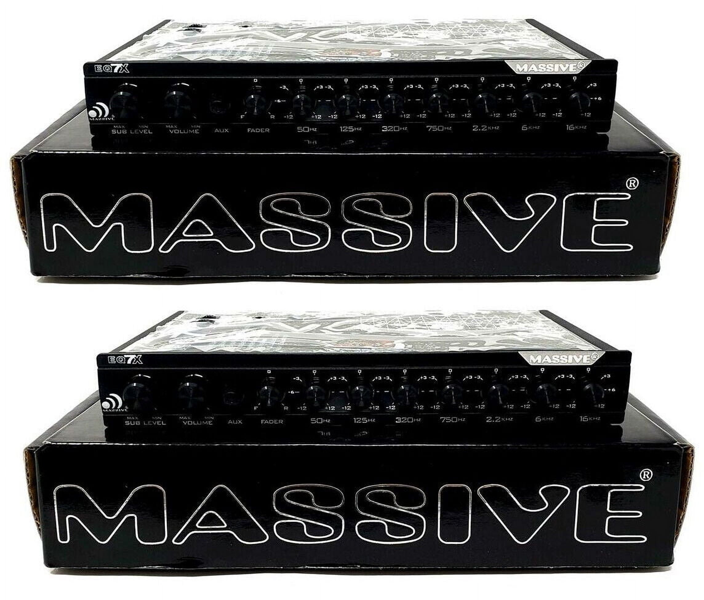 2x Massive Audio EQ-7X Car Equalizers & 7 Band Graphic Equalizer 8V ...