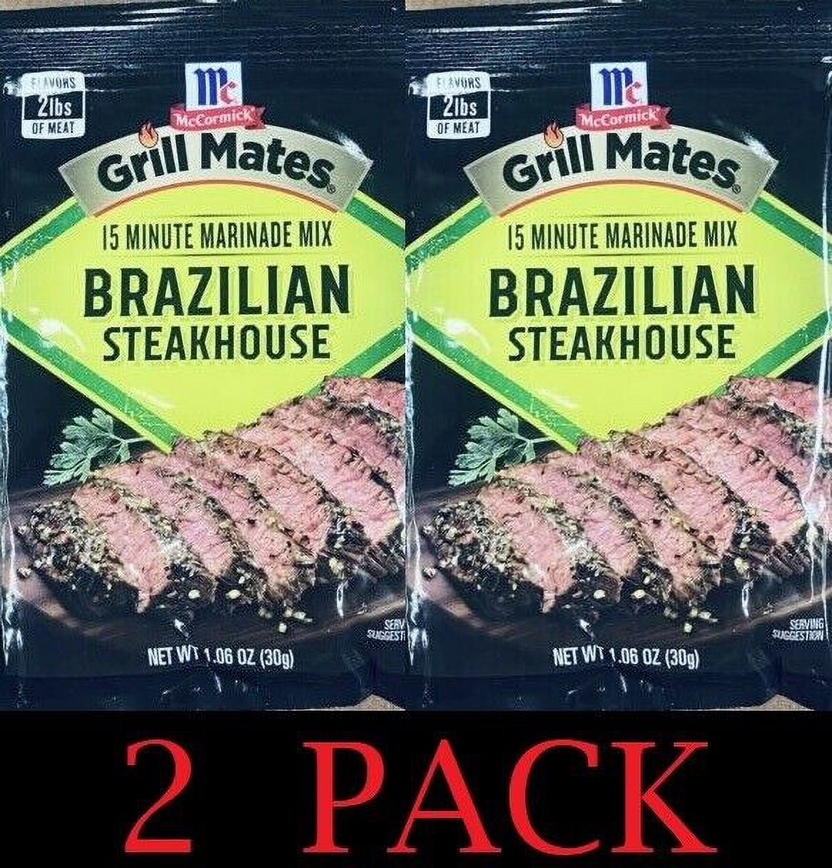 2x McCormick Grill Mates BRAZILIAN STEAKHOUSE 15 Minute Marinade Mix 1. ...