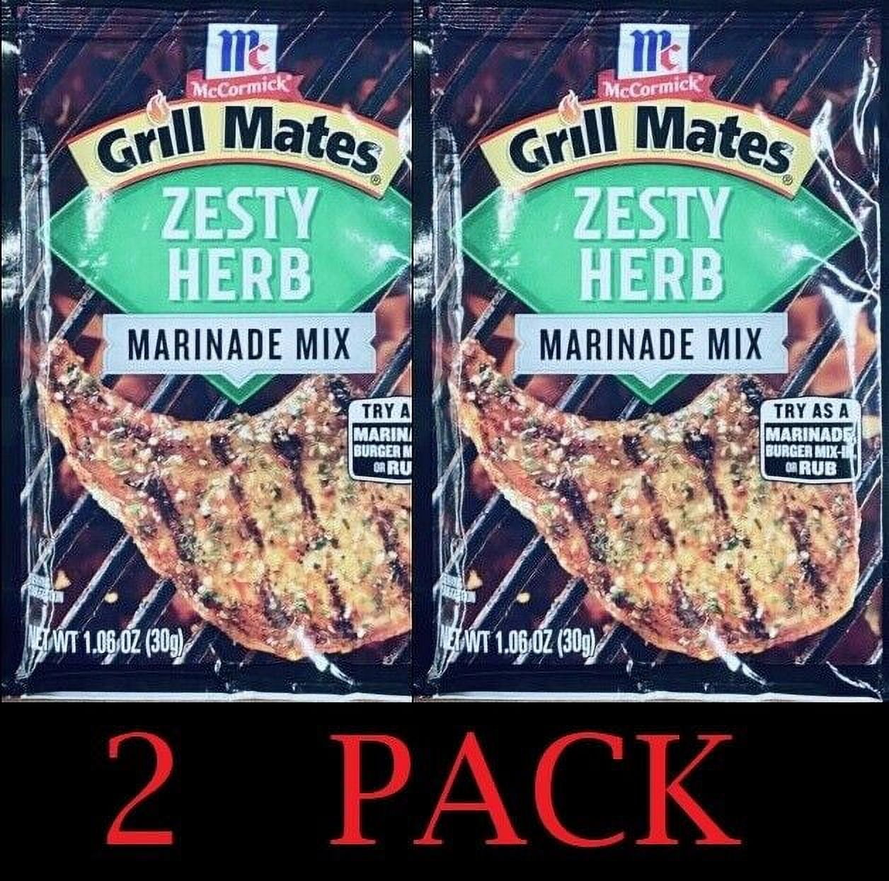 2x McCormick Grill Mates ZESTY HERB Spice Seasoning Marinade Mix 1.06 ...