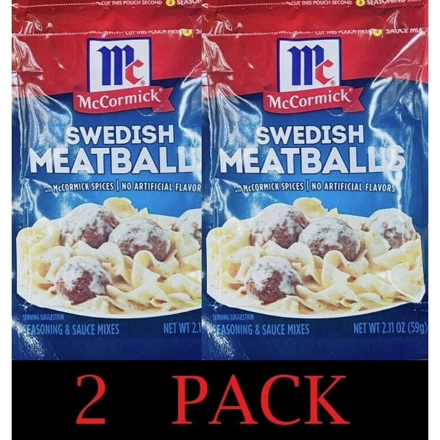 2x McCormick SWEDISH MEATBALLS Seasoning & Sauce Mixes 2.11 oz Packet ...