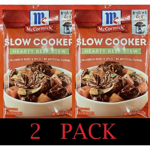 2x McCormick Slow Cooker HEARTY BEEF STEW Seasoning Mix Spices 1.5 oz 2 ...