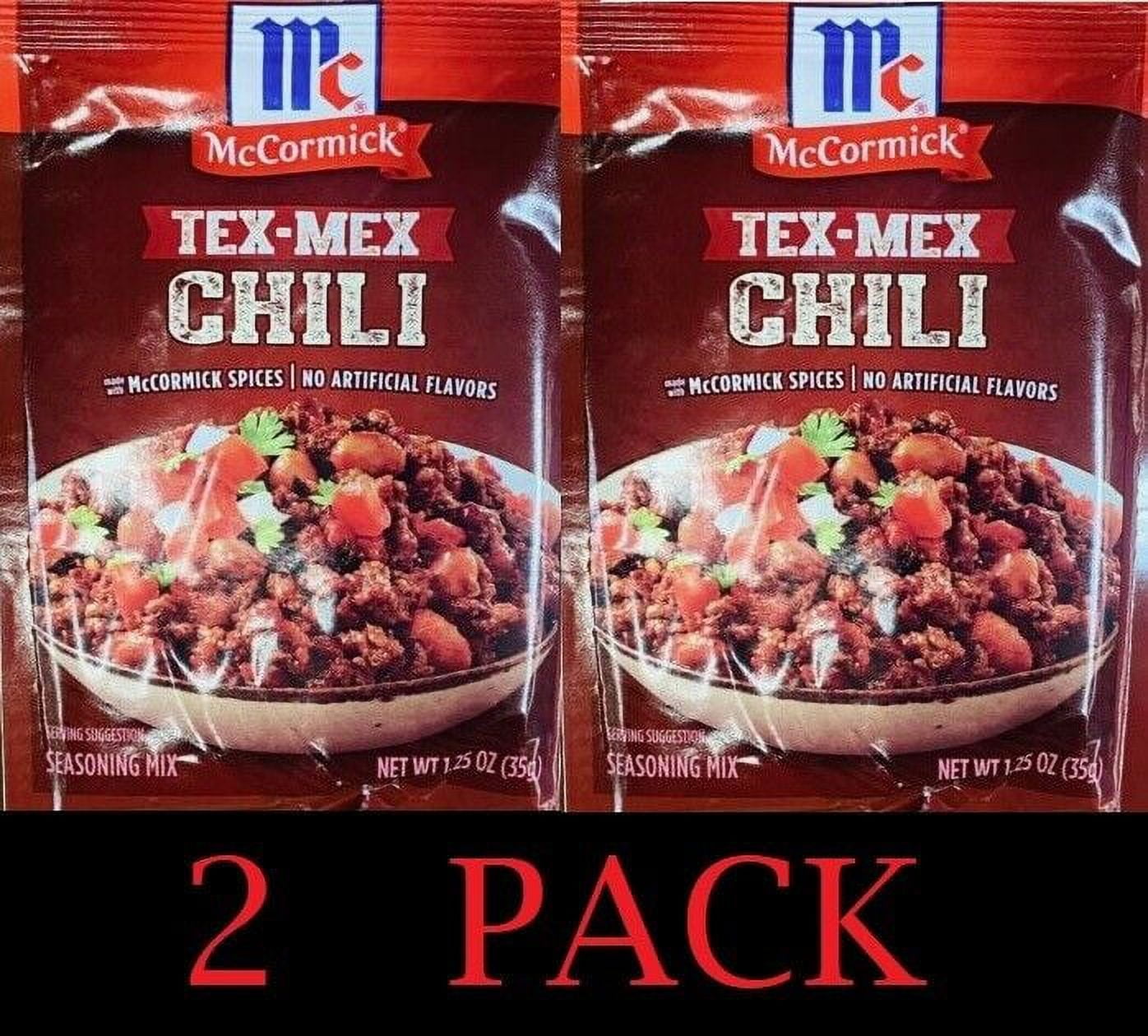 2x McCormick TEX-MEX CHILI Seasoning Mix Savory Herbs & Spices 1.25 oz ...