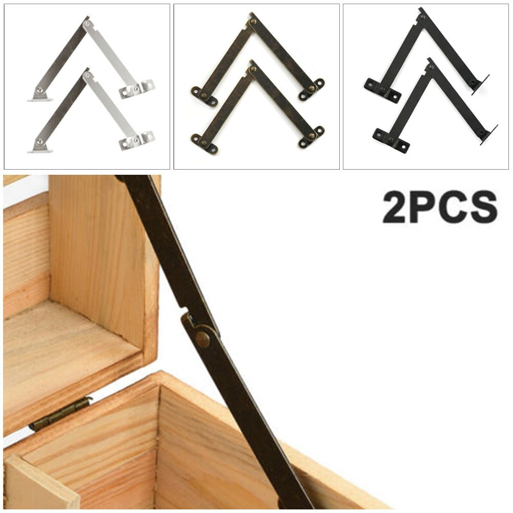 2x Metal Lid Support Hinges Storage Cabinet Antique Folding Table Hinge ...