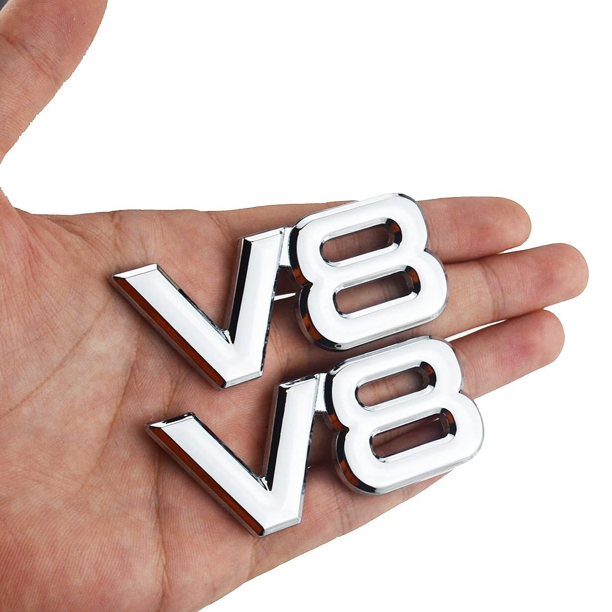 2x Metal V8 Emblem 3D Truck Car Badge Emblem Sticker Self-Adhesive Auto ...