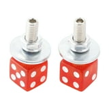 2x Motorcycle Bike Plastic Red Dice License Plate Bolt On Screw On ...