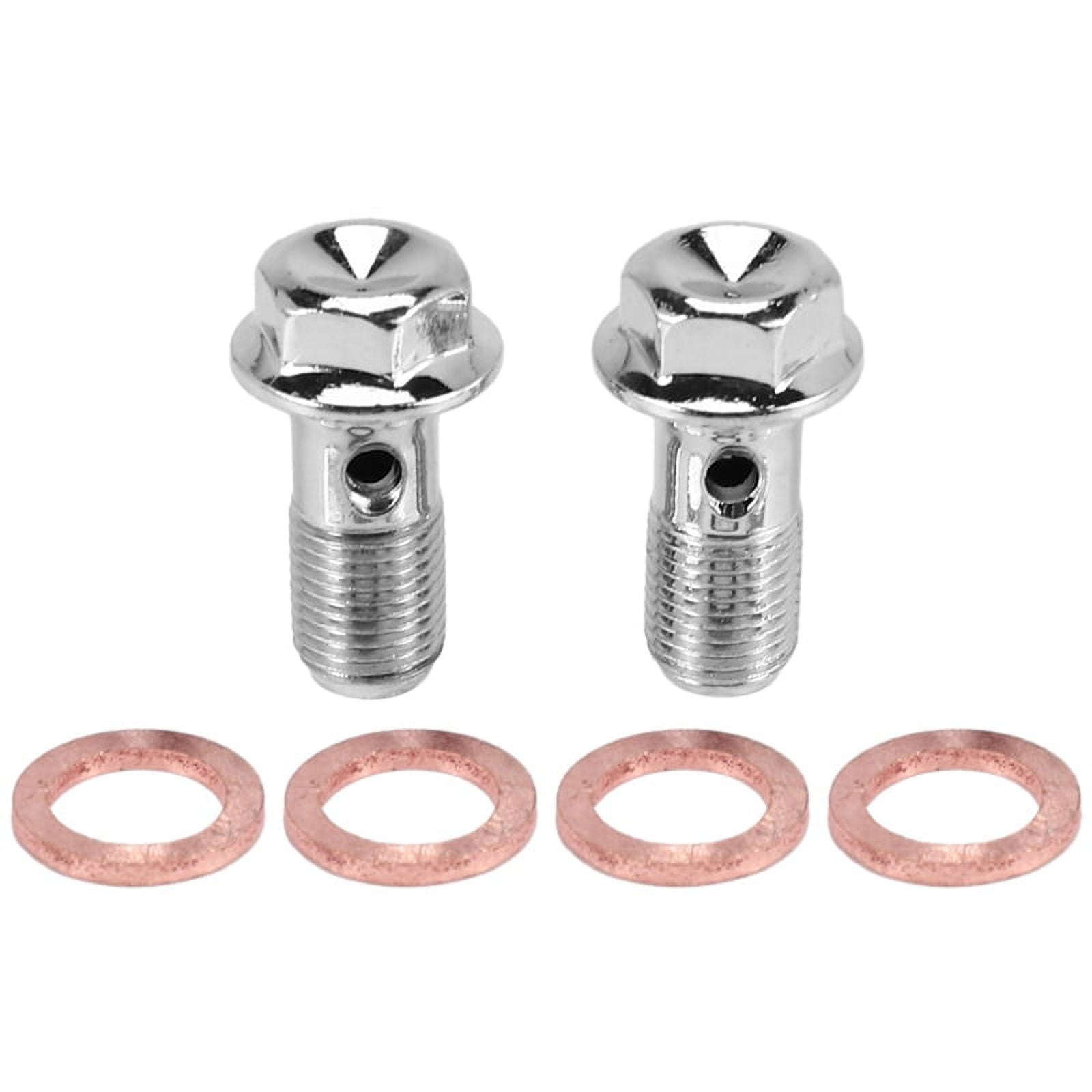 2x Motorcycle Stainless Brake Banjo Bolt M10 x 1.0mm Caliper Master ...