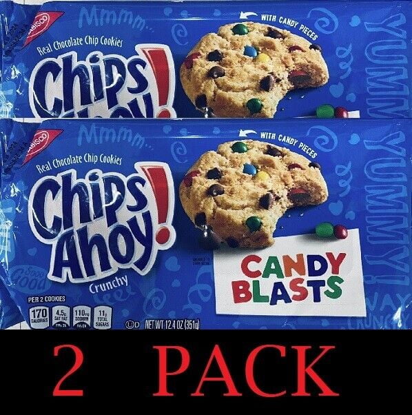 2x NABISCO Chips Ahoy! CANDY BLASTS ORIGINAL Chocolate Chip Cookies 12. ...