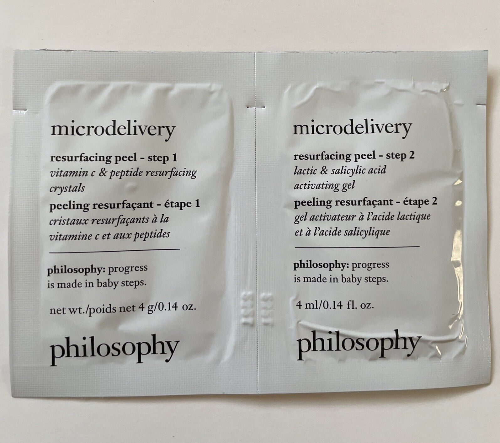 2x New Philosophy the Microdelivery Peel Set Step 1 & 2 Samples ...